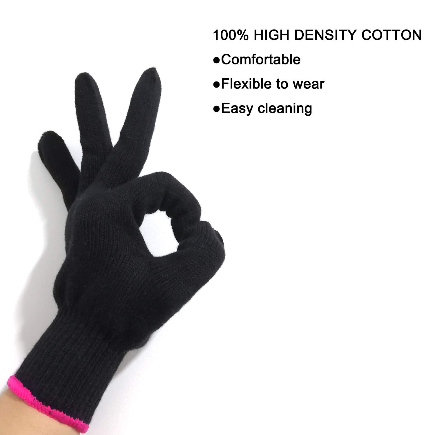 2 Professional Heat Resistant Gloves for Hair Styling Heat Blocking for Curling, Flat Iron and Curling Wand Suitable for Left and Right Hands