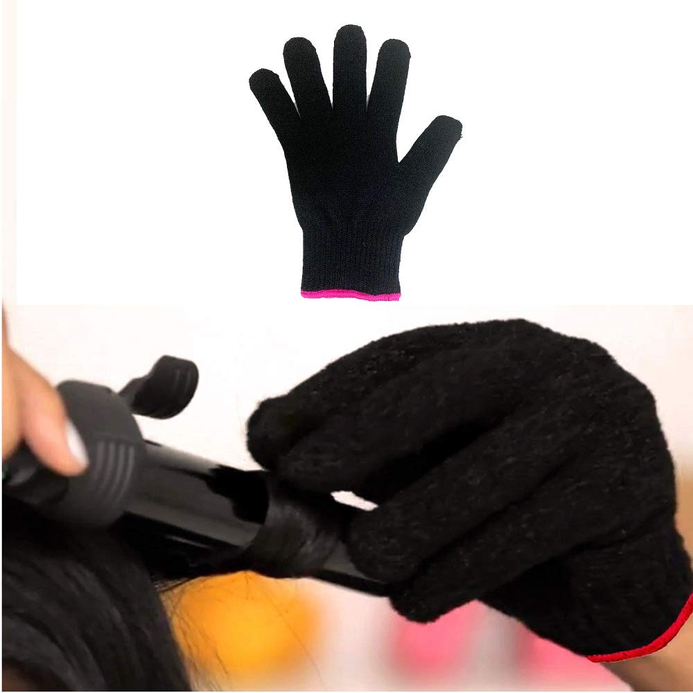 2 Professional Heat Resistant Gloves for Hair Styling Heat Blocking for Curling, Flat Iron and Curling Wand Suitable for Left and Right Hands