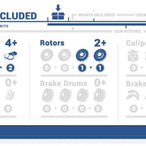 Callahan Drilled and Slotted 8 Lug Rear Brake Rotors and Metallic Brake Pads Brake Kit [For Ford Excursion F-250 F-350 Super Duty Application Specific]