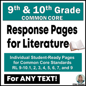 response pages for any literature - grades 9 & 10 common core