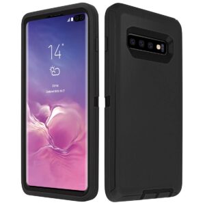 AICase for Galaxy S10 Plus Case, Drop Protection Full Body Rugged Heavy Duty Case, Shockproof/Drop/Dust Proof Layer Protective Durable Cover for Samsung Galaxy S10 Plus Black