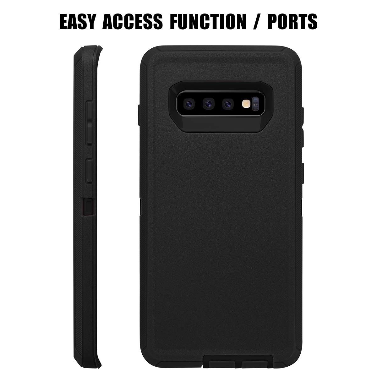 AICase for Galaxy S10 Plus Case, Drop Protection Full Body Rugged Heavy Duty Case, Shockproof/Drop/Dust Proof Layer Protective Durable Cover for Samsung Galaxy S10 Plus Black