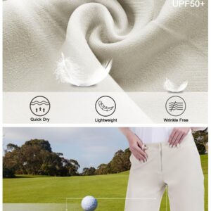 Women's Golf Shorts Relaxed Fit Stretch Bermuda Shorts Knee Length Tech Twill Ladies Golf Shorts Size 6 Beige