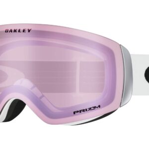 Oakley Flight Deck XM Snow Goggle (Matte White Frame/Prizm HI Pink Iridium Lens) with Large Goggle Soft Case