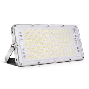 viugreum 100w led flood light, 8000lm 6000k daylight white, 500w halogen bulb equivalent, super bright slim outdoor work light ip66 waterproof security light fixture for garage, garden, lawn, yard