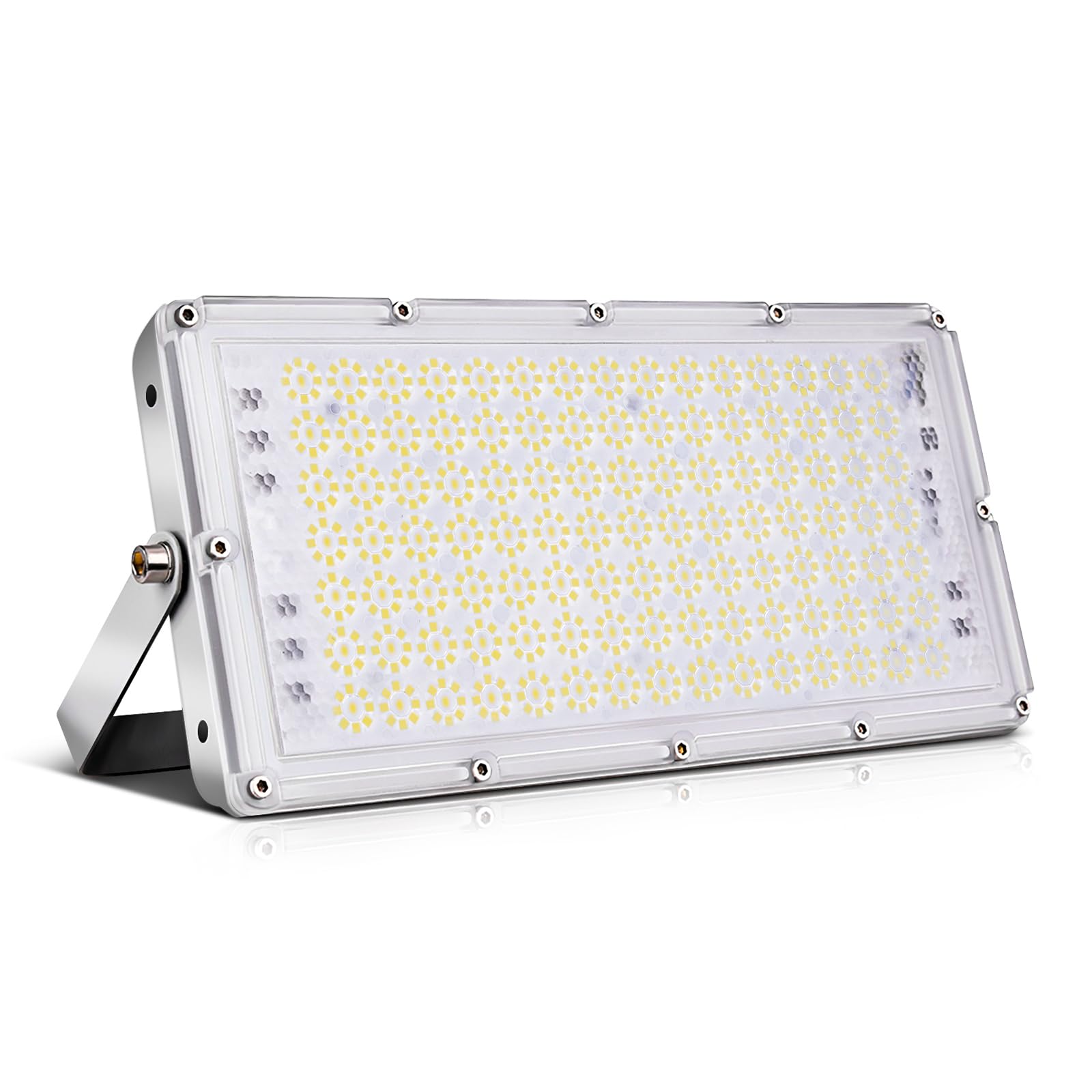 Viugreum 100W LED Flood Light, 8000LM 6000K Daylight White, 500W Halogen Bulb Equivalent, Super Bright Slim Outdoor Work Light IP66 Waterproof Security Light Fixture for Garage, Garden, Lawn, Yard