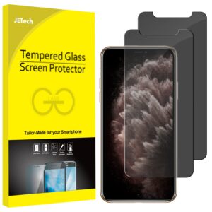 jetech privacy screen protector for iphone 11 pro max and iphone xs max 6.5-inch, anti spy tempered glass film, 2-pack