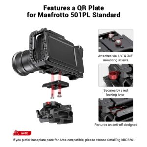 SMALLRIG BMPCC Baseplate for Manfrotto 501PL Compatible with Black Design Pocket Cinema Camera 4K & 6K – 2266