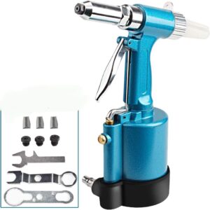 doublesun heavy duty air hydraulic riveter-professional pop pneumatic riveting gun rivet tool with nose pieces