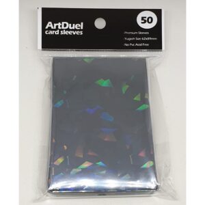 yugioh card sleeves - holographic matte black - 50ct