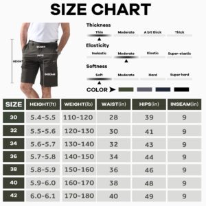 SVACUAM Men's Relaxed Fit Stretch Quick Dry Work Shorts(Army Green,38)