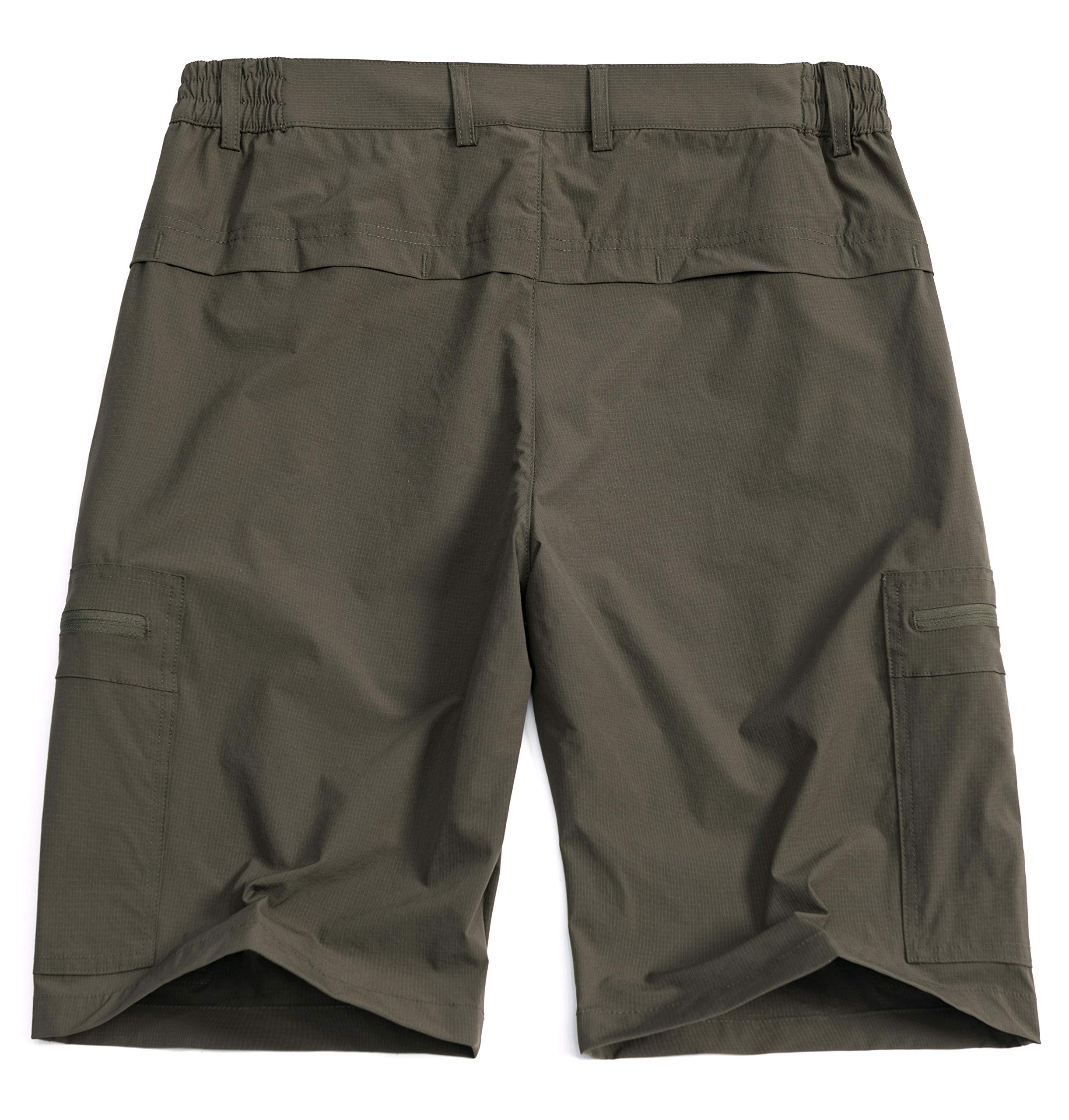 SVACUAM Men's Relaxed Fit Stretch Quick Dry Work Shorts(Army Green,38)