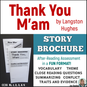 foldable story brochure: thank you m'am (langston hughes) - standards-aligned