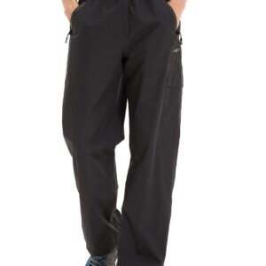 TRAILSIDE SUPPLY CO. Men's Snow Rain Pants Basic Insulated Workout Pants,Waterproof,Windproof Black 4XL