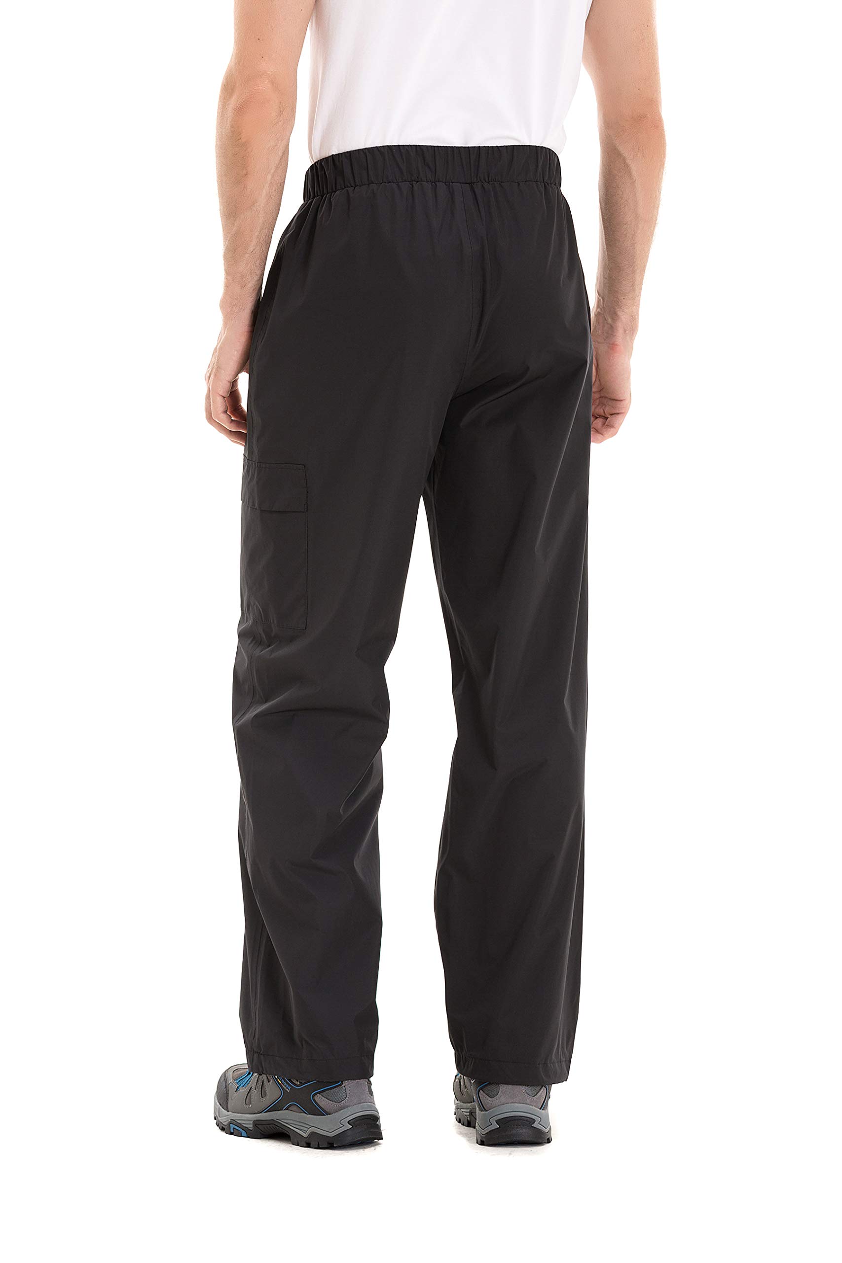 TRAILSIDE SUPPLY CO. Men's Snow Rain Pants Basic Insulated Workout Pants,Waterproof,Windproof Black 4XL