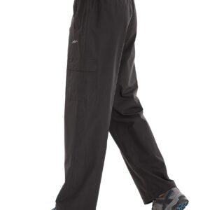 TRAILSIDE SUPPLY CO. Men's Snow Rain Pants Basic Insulated Workout Pants,Waterproof,Windproof Black 4XL