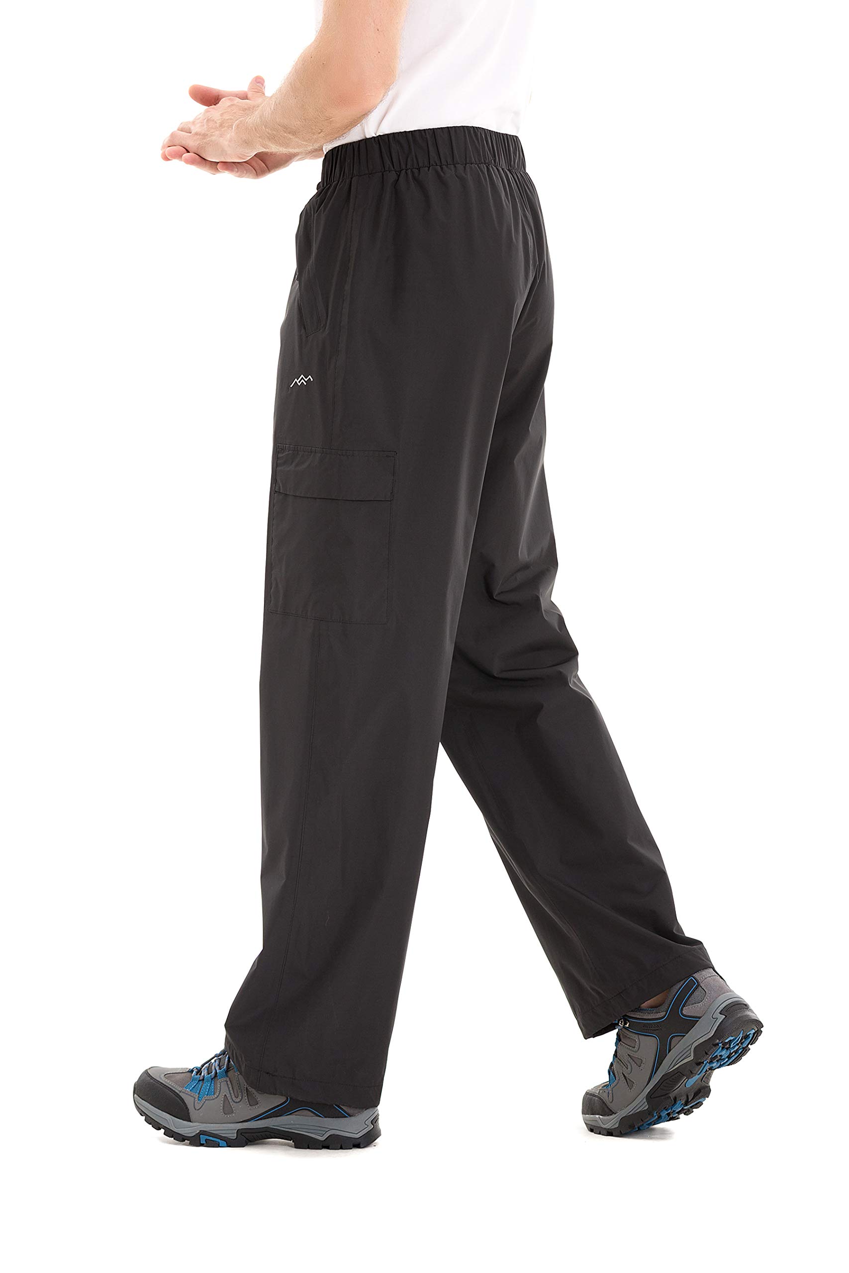 TRAILSIDE SUPPLY CO. Men's Snow Rain Pants Basic Insulated Workout Pants,Waterproof,Windproof Black 4XL