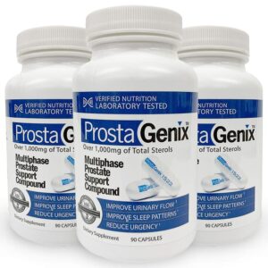 prostagenix multiphase prostate supplement capsule -3 bottles- featured on larry king investigative tv show - over 1 million sold - end nighttime bathroom trips, urgency, frequent urination.