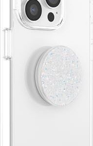 PopSockets Phone Grip with Expanding Kickstand, Glitter PopGrip - White