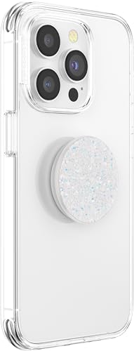 PopSockets Phone Grip with Expanding Kickstand, Glitter PopGrip - White