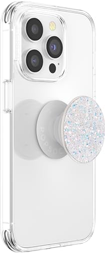 PopSockets Phone Grip with Expanding Kickstand, Glitter PopGrip - White