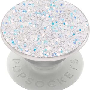 PopSockets Phone Grip with Expanding Kickstand, Glitter PopGrip - White