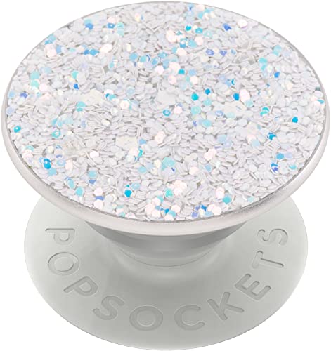 PopSockets Phone Grip with Expanding Kickstand, Glitter PopGrip - White