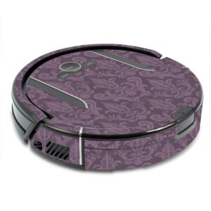 mightyskins skin compatible with shark ion robot r85 vacuum - plum damask | protective, durable, and unique vinyl decal wrap cover | easy to apply, remove, and change styles | made in the usa