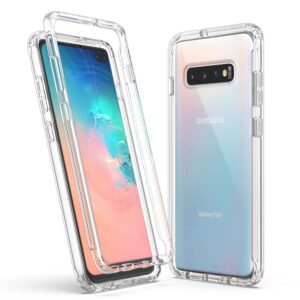 ulak galaxy s10 plus case, slim fit transparent heavy duty shockproof rugged protection case soft tpu protective cover for samsung galaxy s10+ plus 6.4 inch, crystal clear