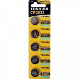 toshiba cr2032 3v lithium coin cell battery, pack of 5