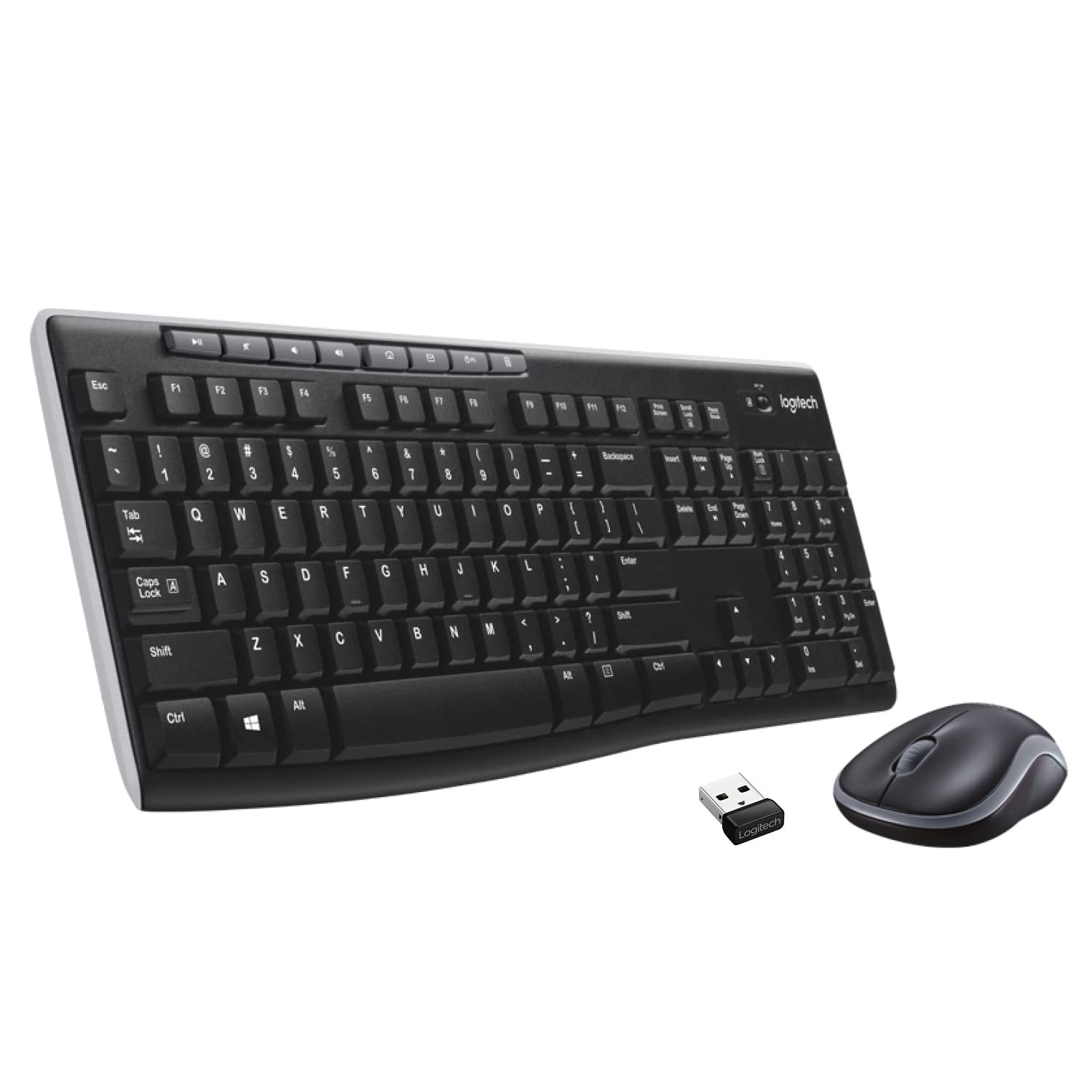 Logitech MK270 Wireless Keyboard and Mouse Combo - Keyboard and Mouse Included, 2.4GHz Dropout-Free Connection, Long Battery Life (Renewed)