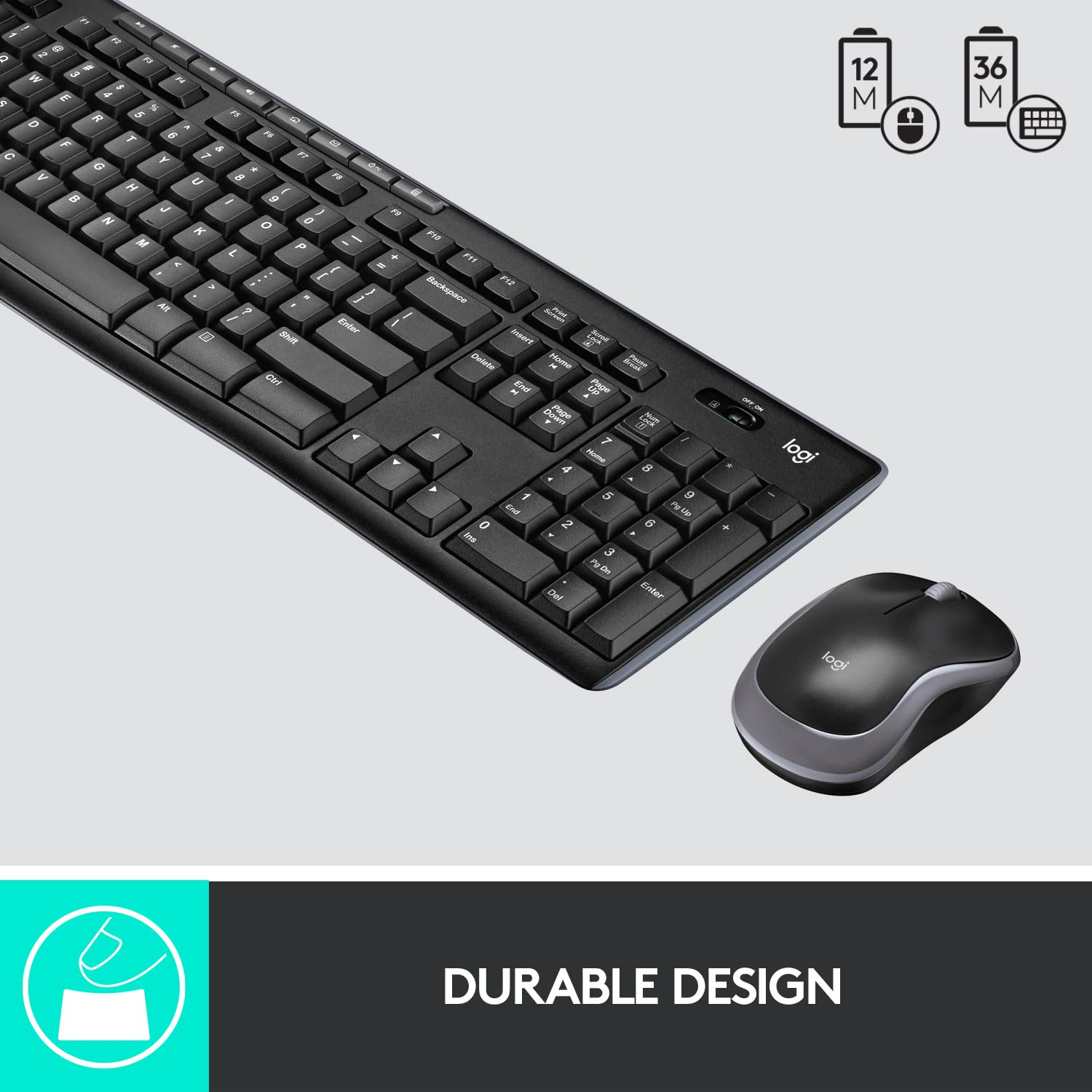 Logitech MK270 Wireless Keyboard and Mouse Combo - Keyboard and Mouse Included, 2.4GHz Dropout-Free Connection, Long Battery Life (Renewed)