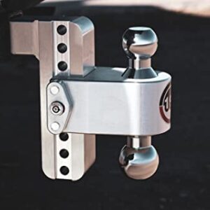 Weigh Safe 180 Hitch - Adjustable Trailer Hitch Ball Mount - 8" Adjustable Drop Hitch for 2" Receiver - Heavy Duty Aluminum Trailer Tow Hitch w/ Chrome Plated Tow Balls (2" & 2 5/16") - 12,500 GTW