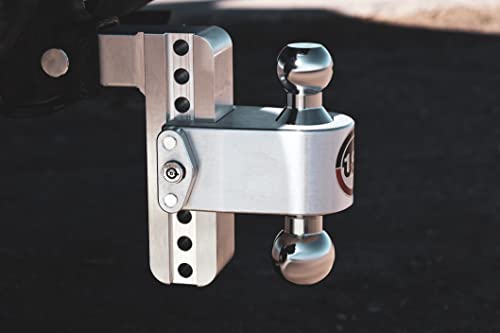 Weigh Safe 180 Hitch - Adjustable Trailer Hitch Ball Mount - 8" Adjustable Drop Hitch for 2" Receiver - Heavy Duty Aluminum Trailer Tow Hitch w/ Chrome Plated Tow Balls (2" & 2 5/16") - 12,500 GTW