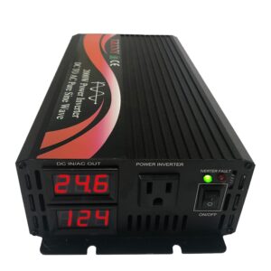 krxny 2000w 24v dc to 110v 120v ac 60hz pure sine wave power inverter converter with led display for car rv home solar