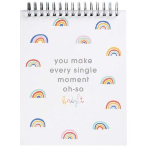 c.r. gibson rainbow ''you make every moment oh-so bright'' baby milestone cards photo prop flipbook, 8.5'' x 10.5''