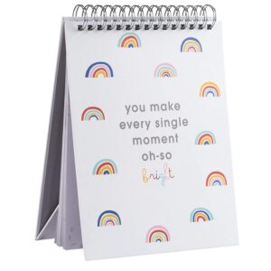 C.R. Gibson Rainbow ''You Make Every Moment Oh-So Bright'' Baby Milestone Cards Photo Prop Flipbook, 8.5'' x 10.5''