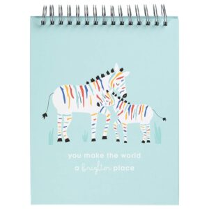 c.r. gibson ''you make the world a brighter place'' rainbow zebra baby milestone cards photo prop flipbook, 8.5'' x 10.5''