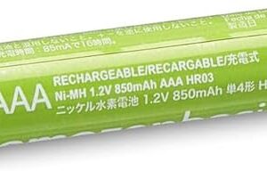 Amazon Basics 12-Pack Rechargeable AAA NiMH High-Capacity Batteries, 850 mAh, Recharge up to 500x Times, Pre-Charged