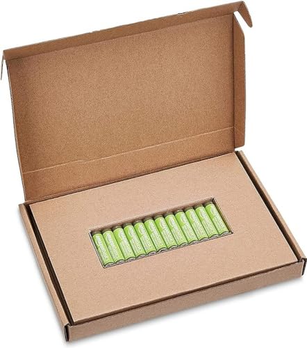 Amazon Basics 12-Pack Rechargeable AAA NiMH High-Capacity Batteries, 850 mAh, Recharge up to 500x Times, Pre-Charged