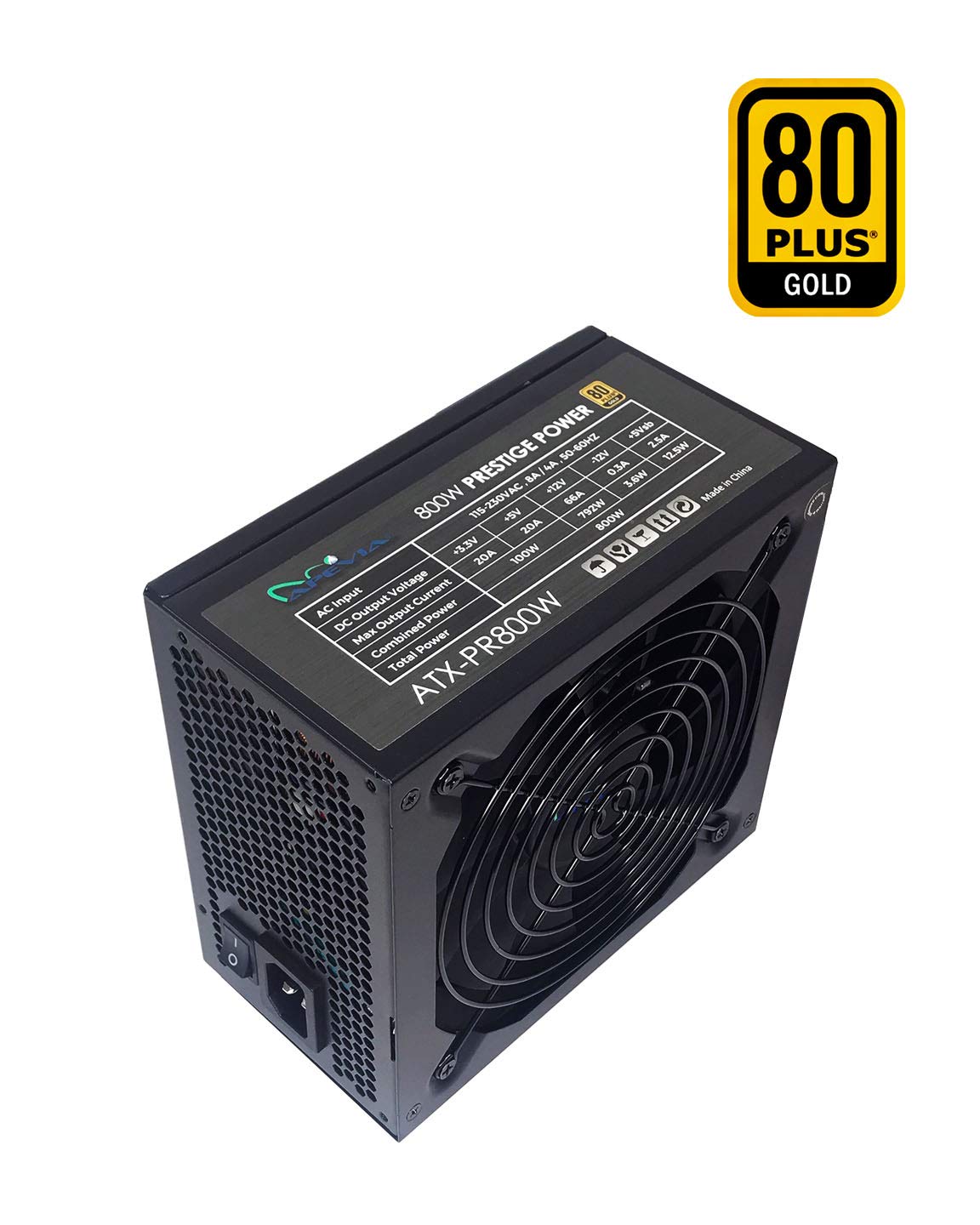 Apevia ATX-PR800W Prestige 800W 80+ Gold Certified, RoHS Compliance, Active PFC ATX Gaming Power Supply