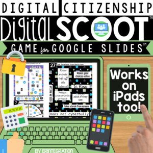 digital citizenship - technology survey and questions - digital scoot game for google slides