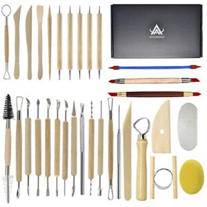 augernis pottery sculpting tools 32pcs ceramic clay carving tools set for beginners expert art crafts kid's after school pottery classes club children students