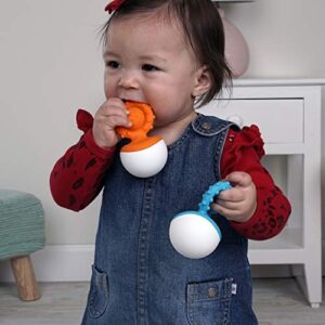 Fat Brain Toys Dimpl Wobbl - Blue - Travel-Friendly Baby Sensory & Teething Toy