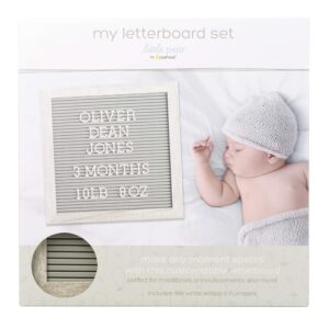 Little Pear 10" x 10" Letterboard Set, Includes 188 Letters, Perfect Message Board for Home or Rustic Nursery, or use for Photo Sharing, Baby Announcement, Gray