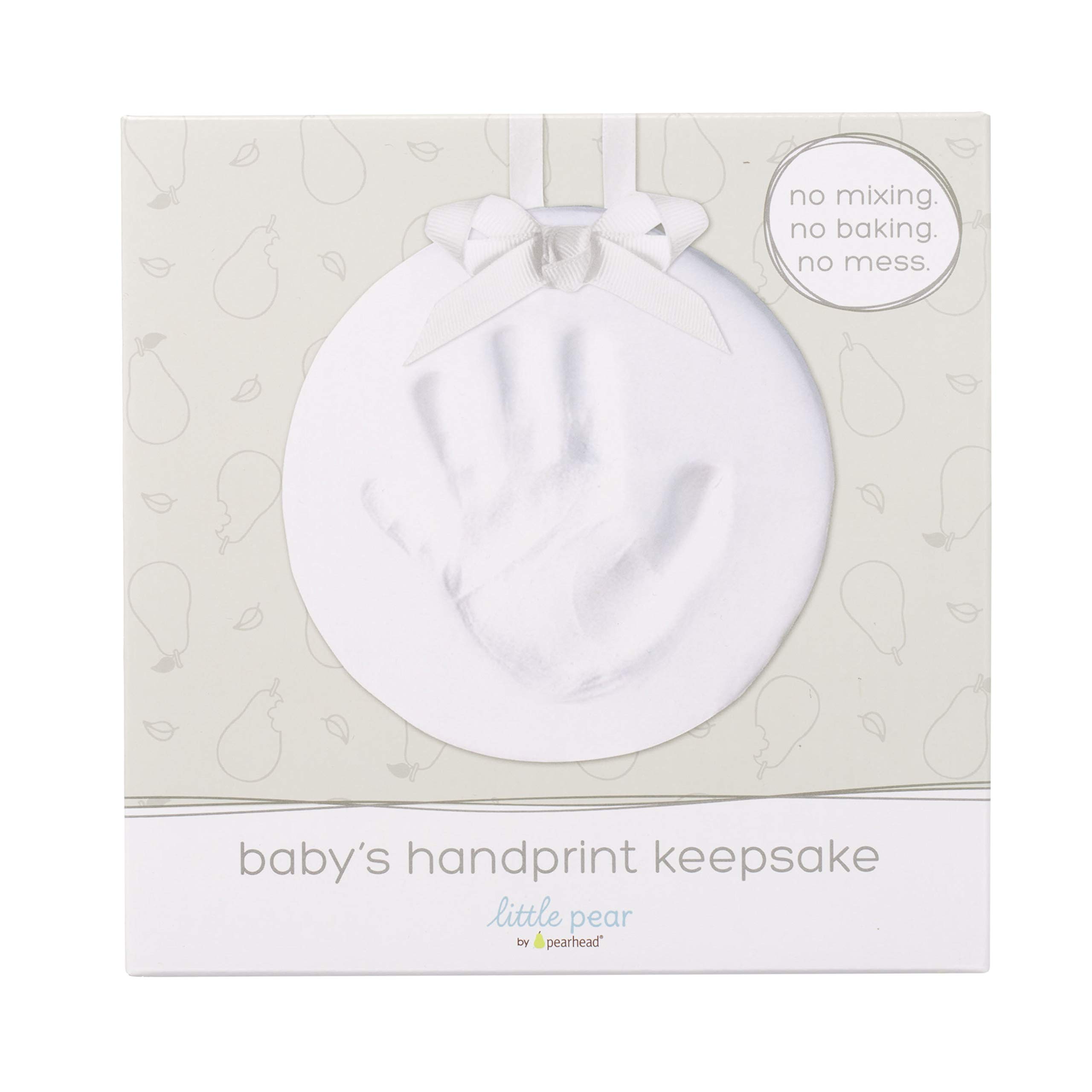 Little Pear Hanging Baby's Print Keepsake Ornament, Nursery Décor, Creative Baby Gift, Addition to Baby Registry, Holiday Stocking Stuffer, Idea 5x5x0.75 Inch (Pack of 1)