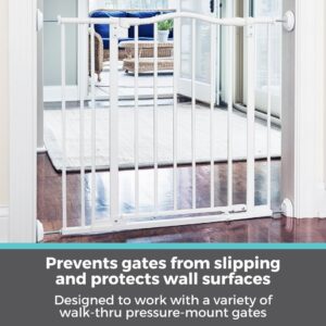 Toddleroo by North States Baby Gate Wall Guards: Provides extra safety and stability for most pressure mounted baby gates. Protects walls from damage. Pressure or Hardware Mount. (Pack of 4, White)