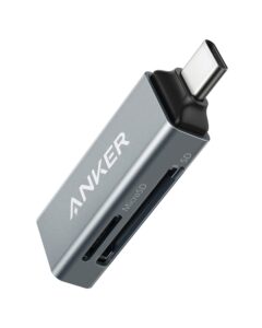 anker sd card reader, 2-in-1 usb c memory card reader for sdxc, sdhc, sd, mmc, rs-mmc, micro sdxc, micro sd, micro sdhc card, and uhs-i cards