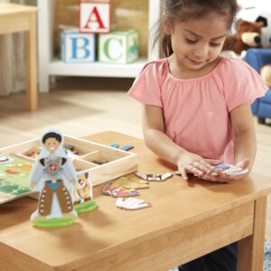 Melissa & Doug Occupations Magnetic Dress-Up Wooden Pretend Play Set (74 pcs) - Magnetic Dress-Up Dolls For Kids