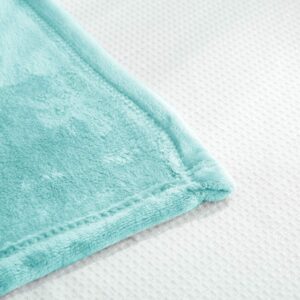 UOZZI BEDDING All-Season Teal (Light Blue) Flannel Fleece Baby Blanket for Girls & Boys - Ultra Soft Plush Thin Kids Toddler Blanket for Crib, Pram Strollers, Sofa, 100% Microfiber Polyester 27"x39"